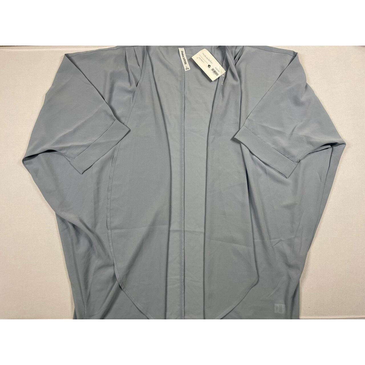 The Burlap Buffalo L Zenana Gray Sheer Kimono Shawl... - Depop