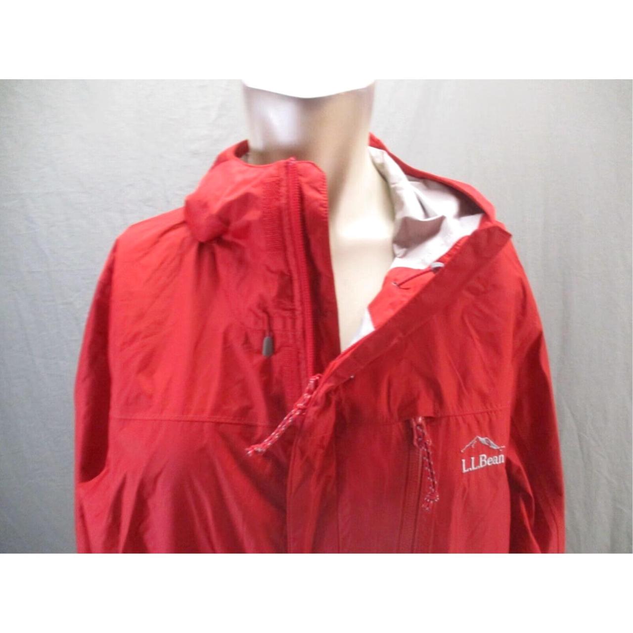 Authentic Red Full Zip Stand Collar Rain Jacket with... - Depop
