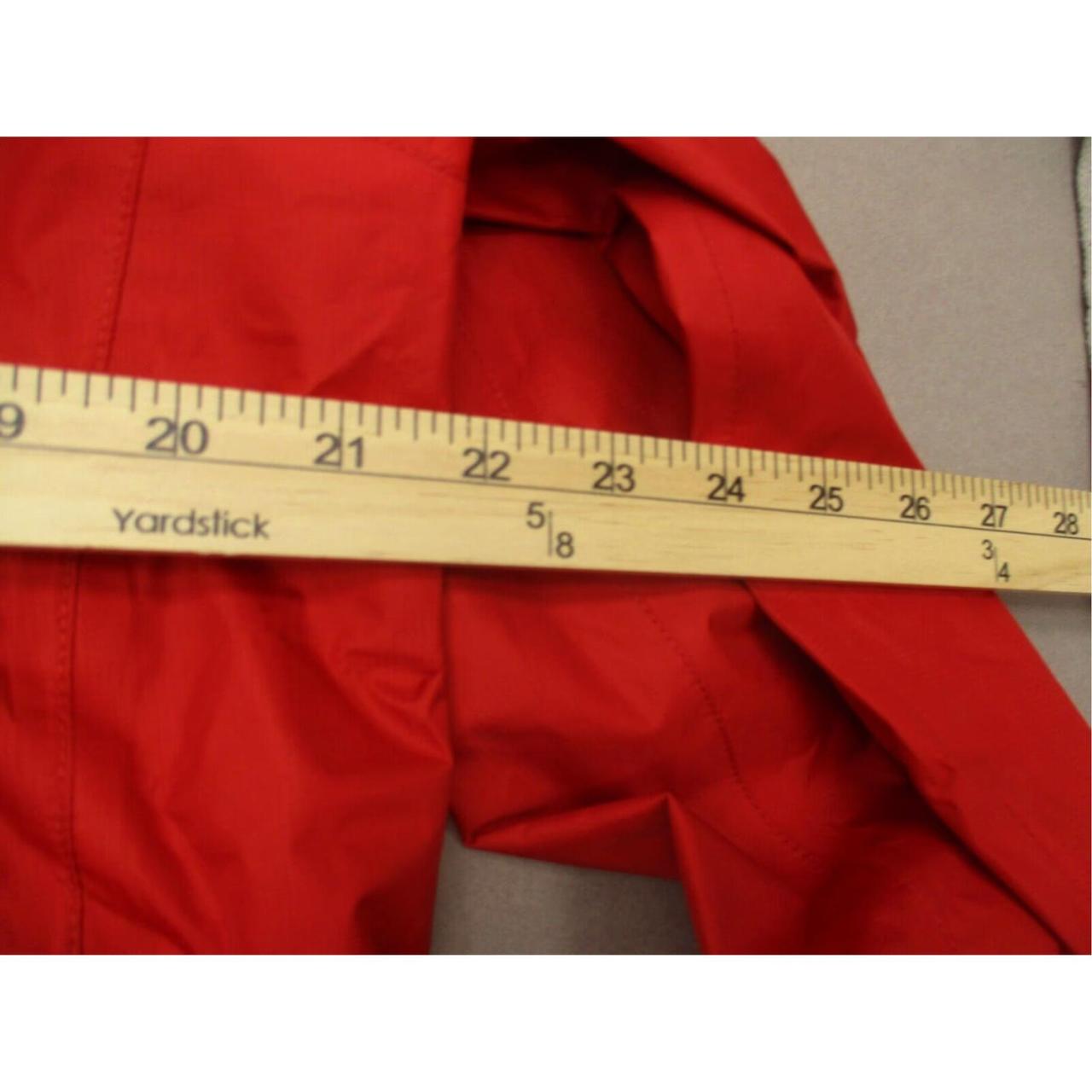 Authentic Red Full Zip Stand Collar Rain Jacket with... - Depop