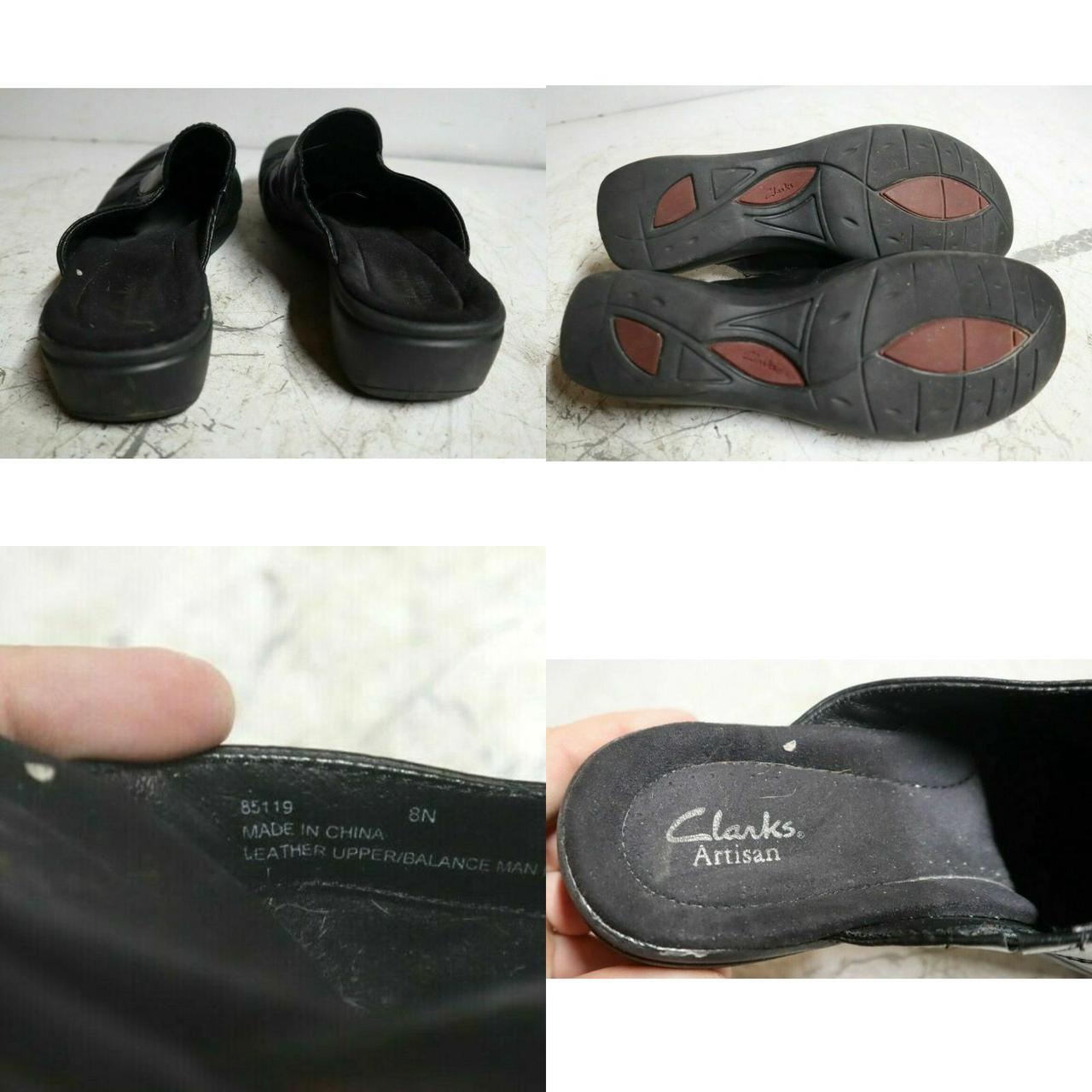 Clarks Artisan Black Wedge Slides Clog Mules Women's... - Depop