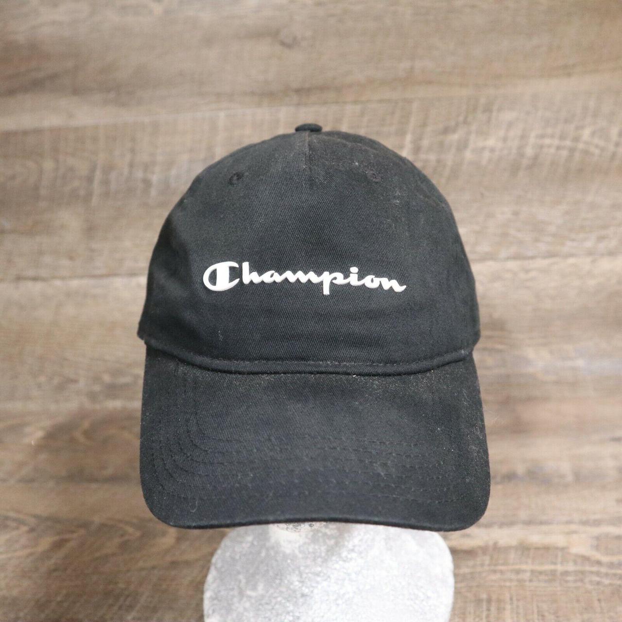 Champion Men's Black Hat | Depop
