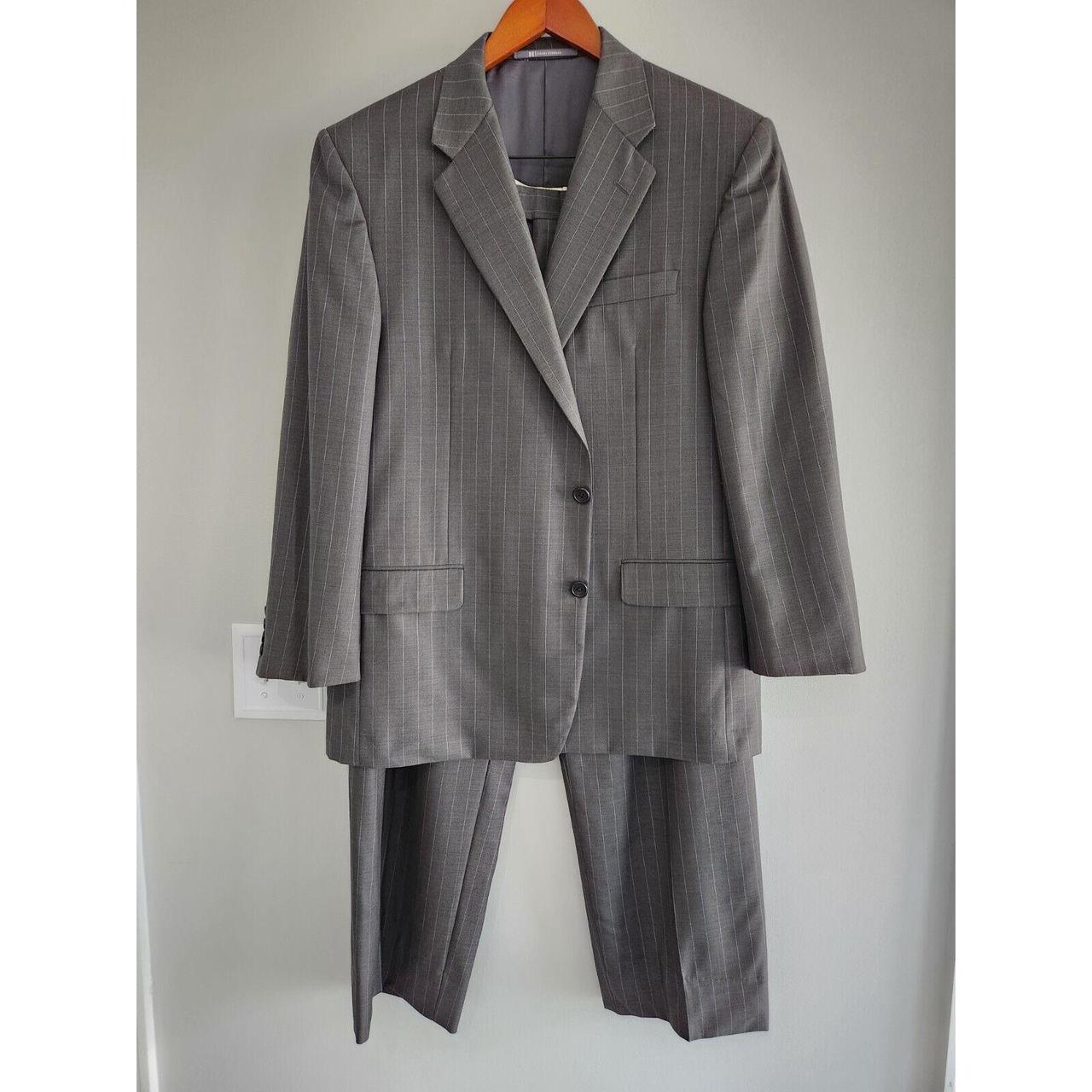 GRAY PINSTRIPED HICKEY FREEMAN 100% WOOL 2pc MADISON... - Depop