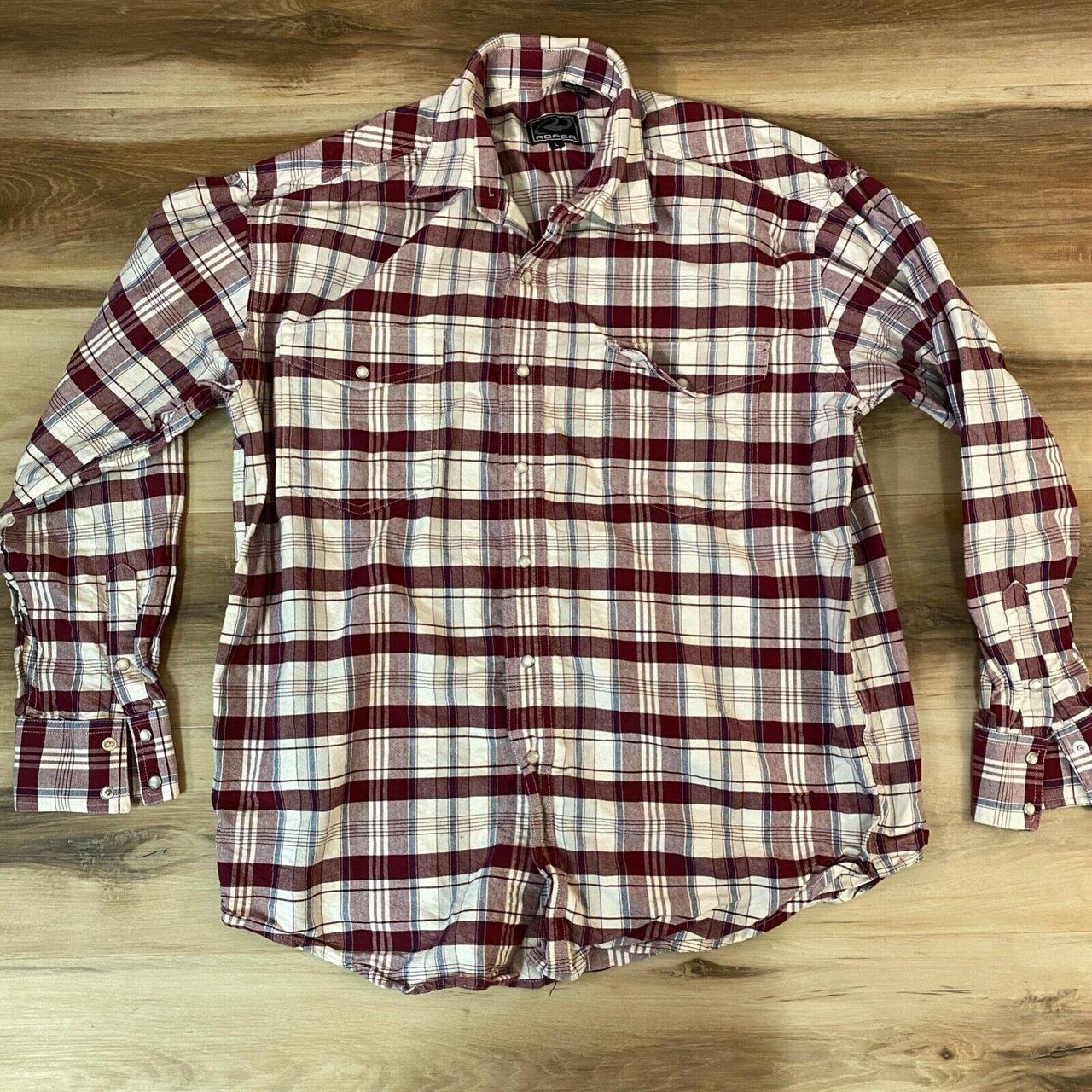 Roper Shirt Mens Large Western Pearl Snap Cotton... - Depop