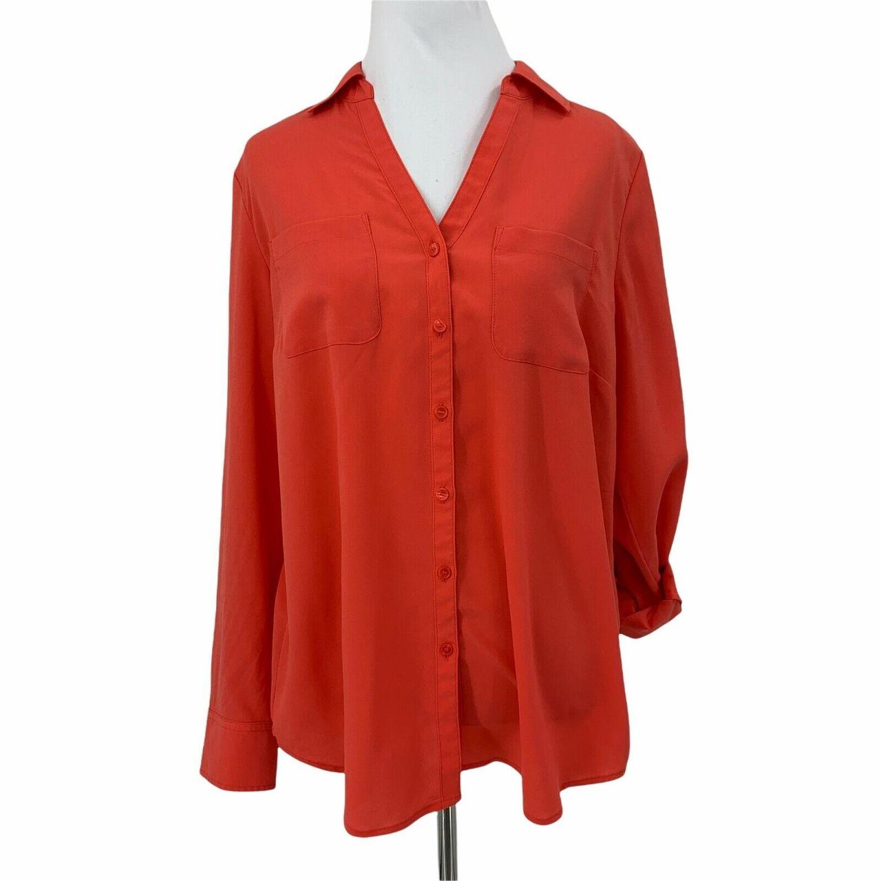 Talbots Women's Red and Orange Blouse | Depop