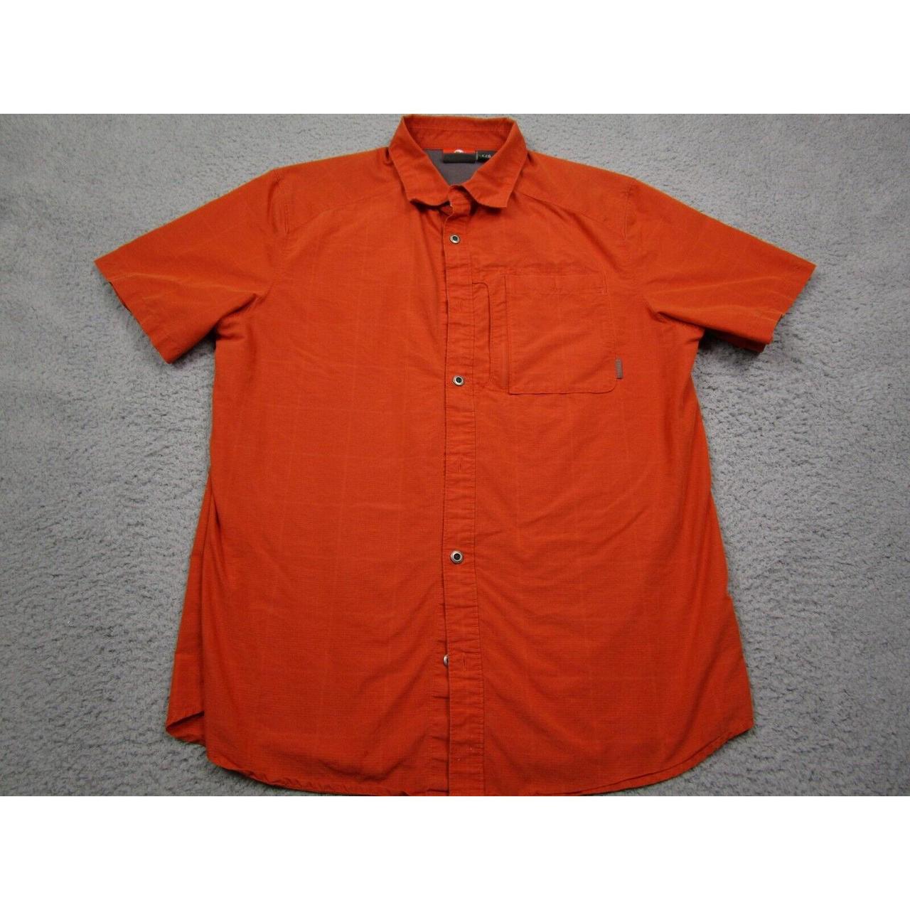 Merrell Shirt Mens Large Orange Button Down Short... - Depop