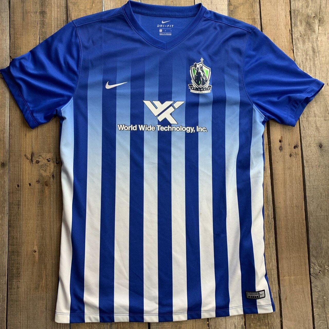 St Louis Scott Gallagher Blue Men's T-Shirt Size L ... - Depop