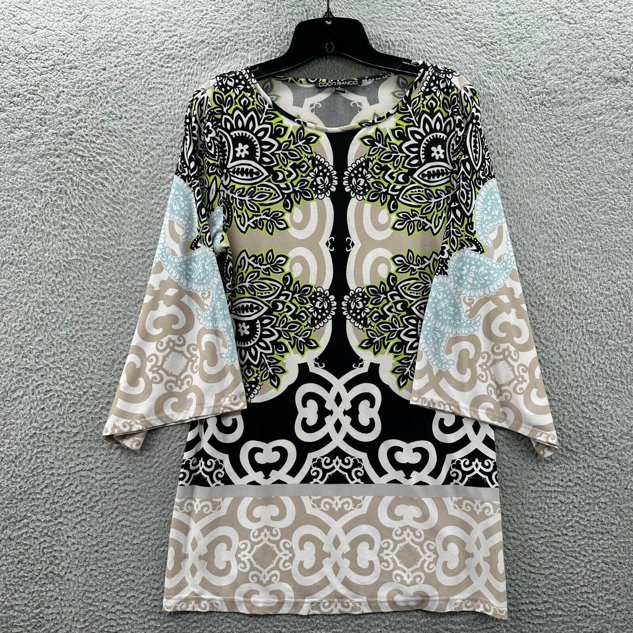 COCO BIANCO Blouse Womens Small Paisley Top 3/4... - Depop