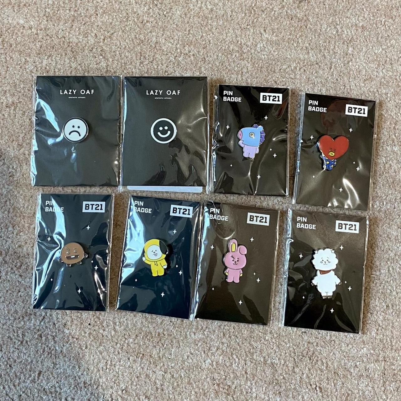 * bt21 pin badge collection official merch from line... - Depop