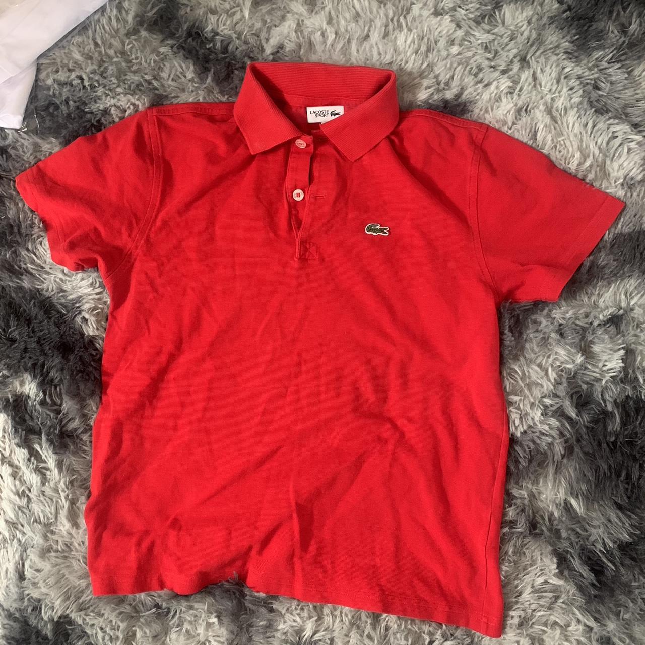 Red Lacoste Polo-Shirt , Age 16 - will fit men’s... - Depop