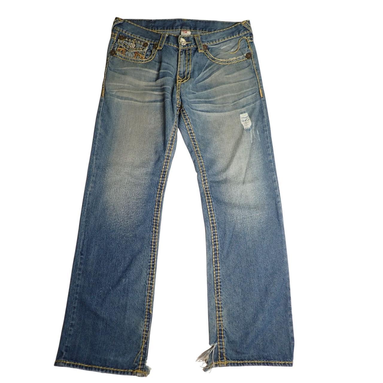 True Religion Rainbow Billy Distressed Destroyed... | Depop