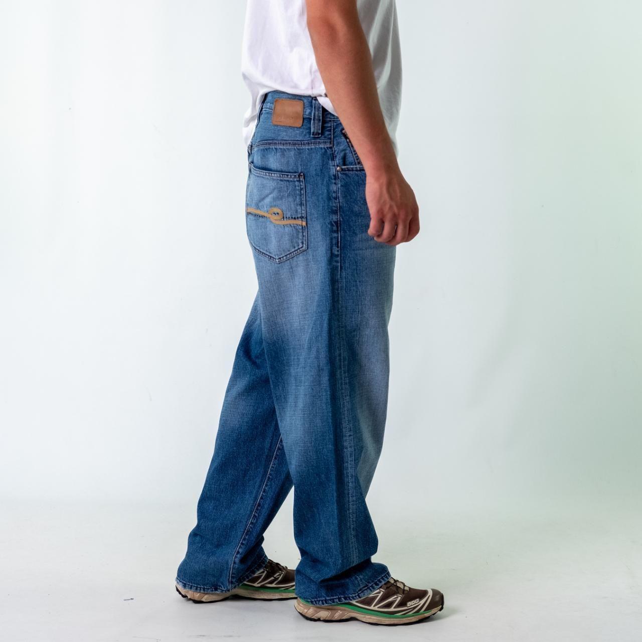 Blue 90s Ecko Denim Hip Hop Jeans Baggy... - Depop