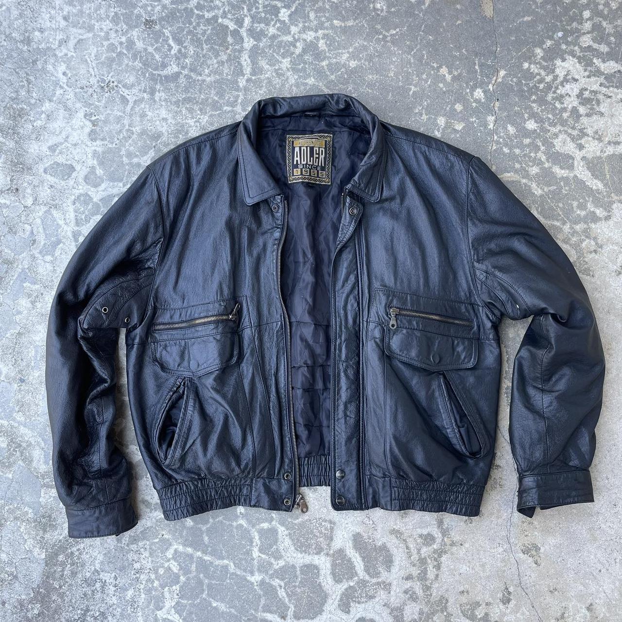 Adler Leather Biker Jacket - Depop