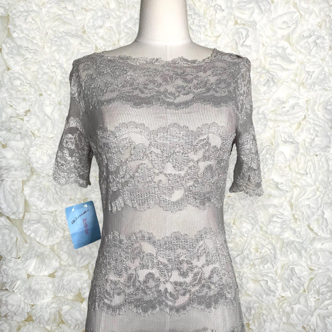 JS Collections Women's Grey and Silver Dress | Depop