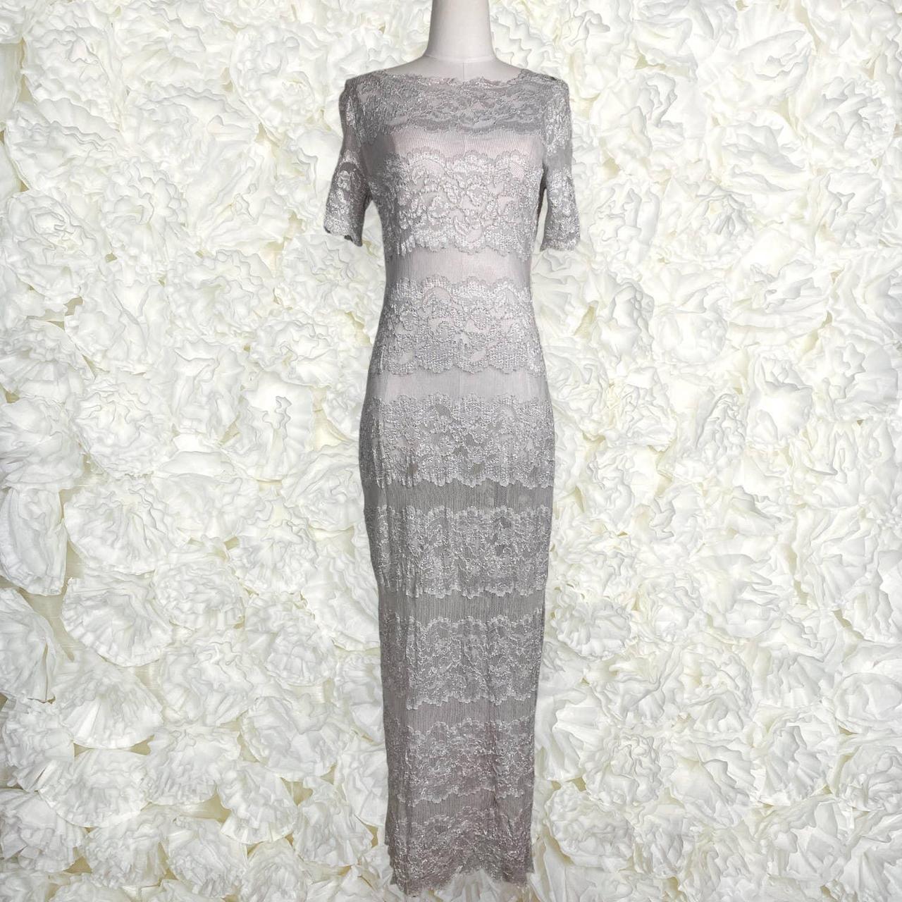 JS Collections Women's Grey and Silver Dress | Depop