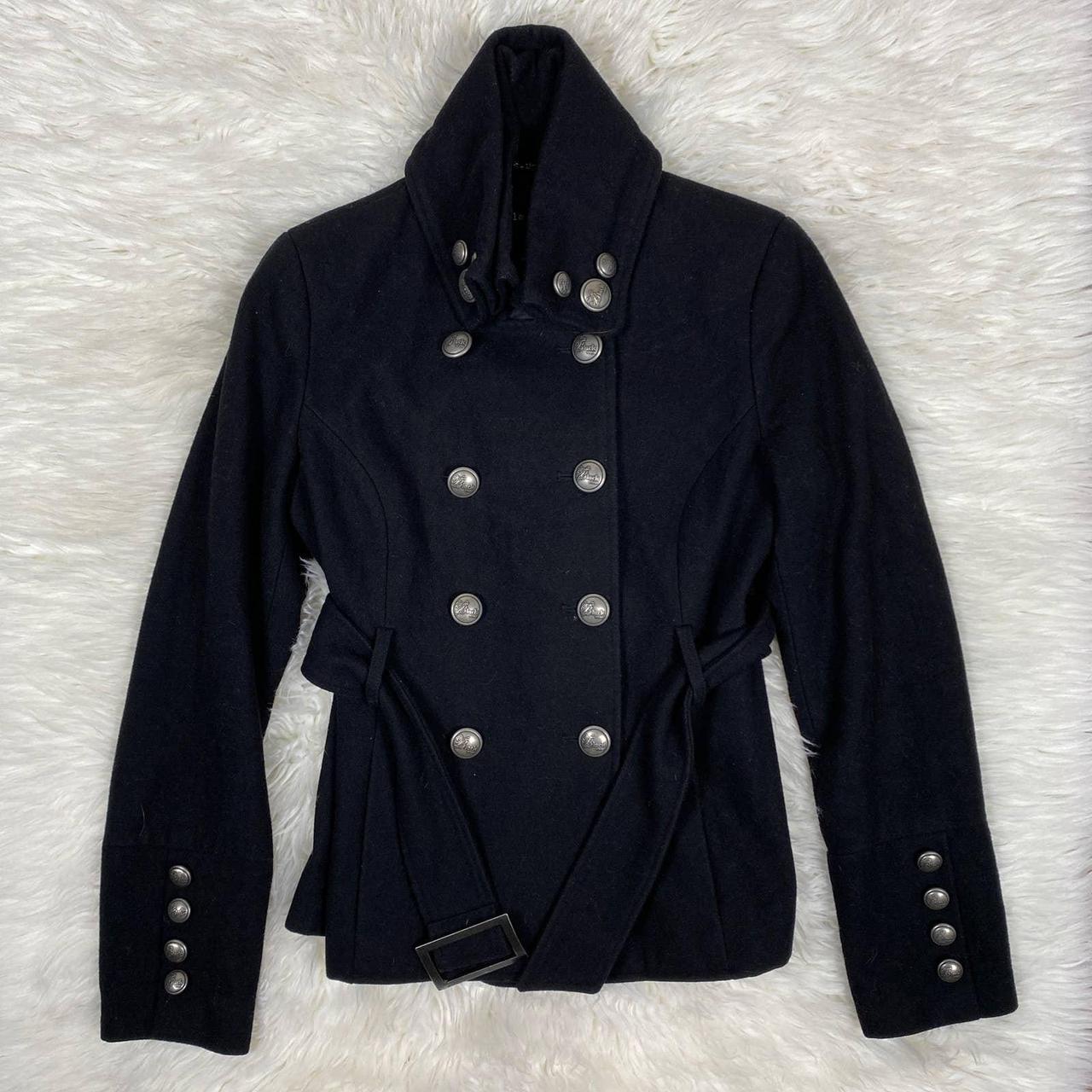 Black Wool Peacoat 🖤 Dark Coquette x Gothic... - Depop