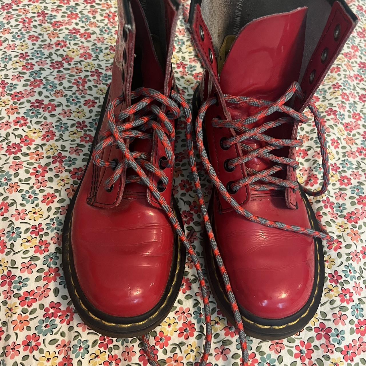 Dr. Martens Women's Red Boots | Depop