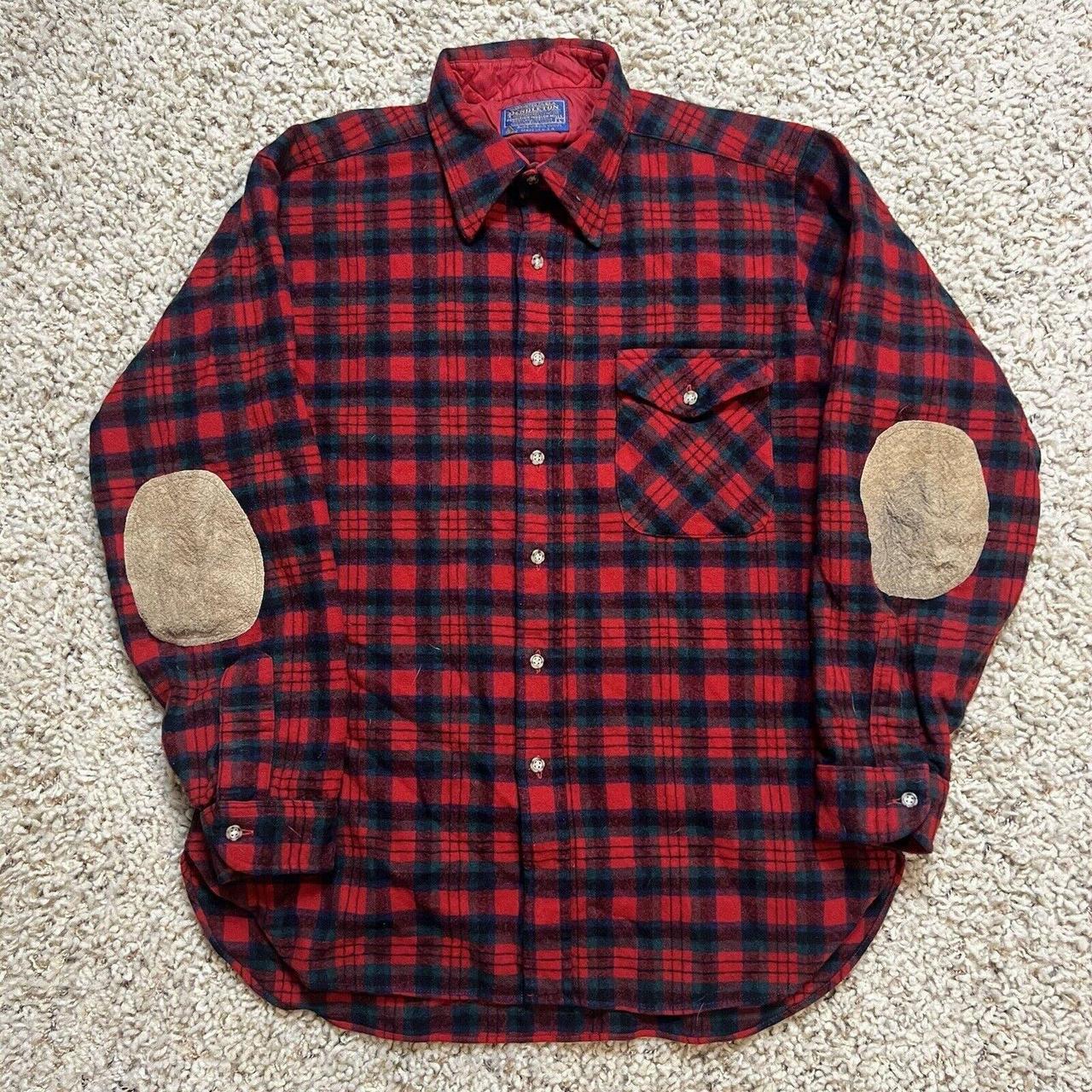 Vintage Pendleton Wool Flannel Shirt Large Men’s Red... - Depop