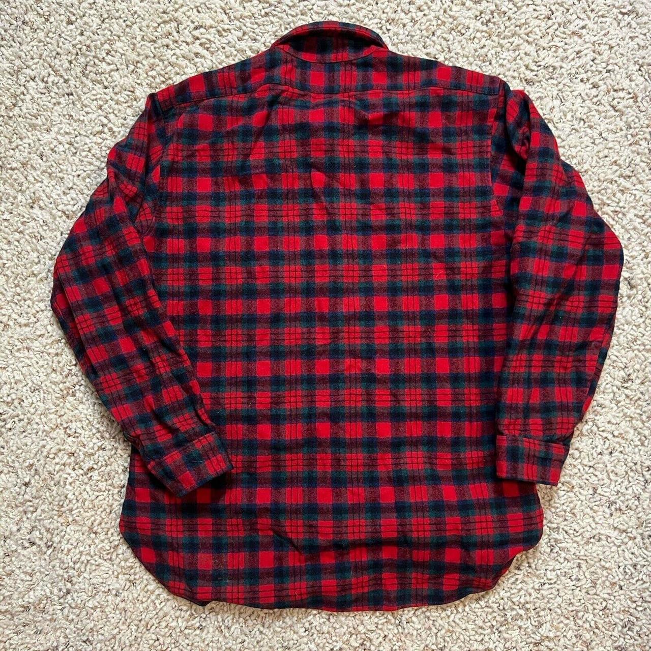 Vintage Pendleton Wool Flannel Shirt Large Men’s Red... - Depop