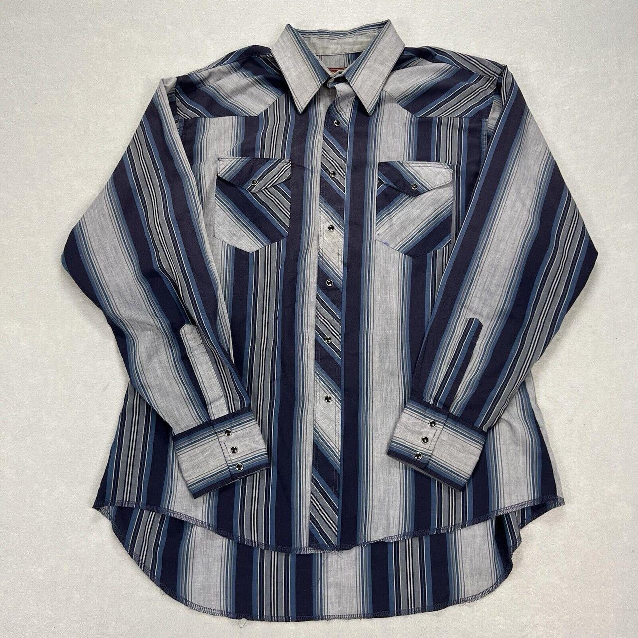 VTG Rustler Mens Western Pearl Snap Shirt X-Long... - Depop