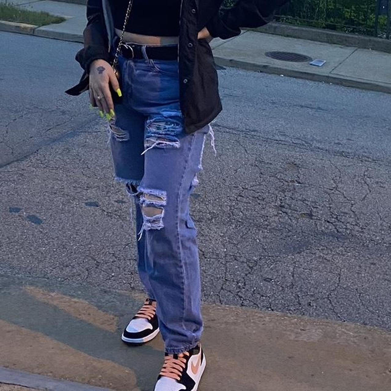 🧿 Super Ripped Jeans . Ripped denim . Peak-a-boo... - Depop