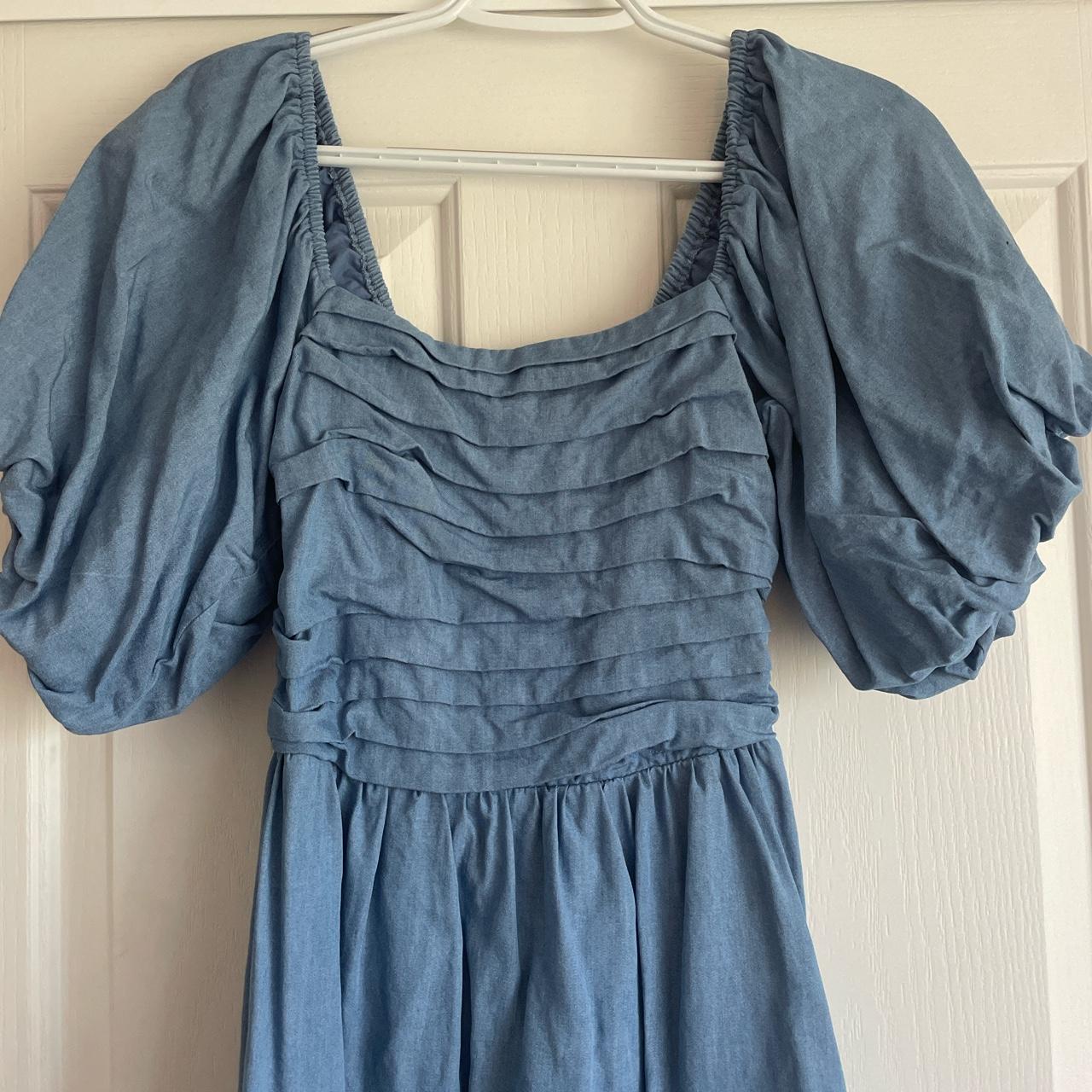 Piper blue dress with puff sleeves - Depop