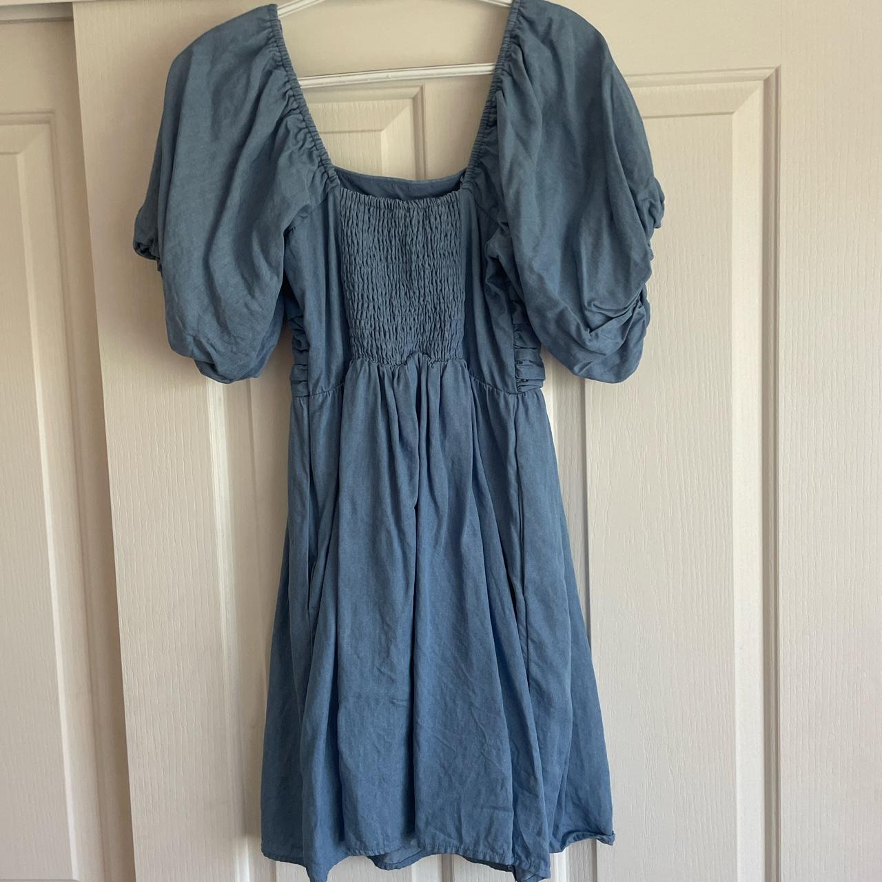 Piper blue dress with puff sleeves - Depop