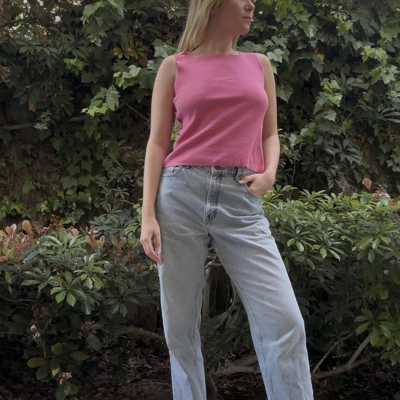 Cutie vintage pink square neck top. Best fit for a... | Depop