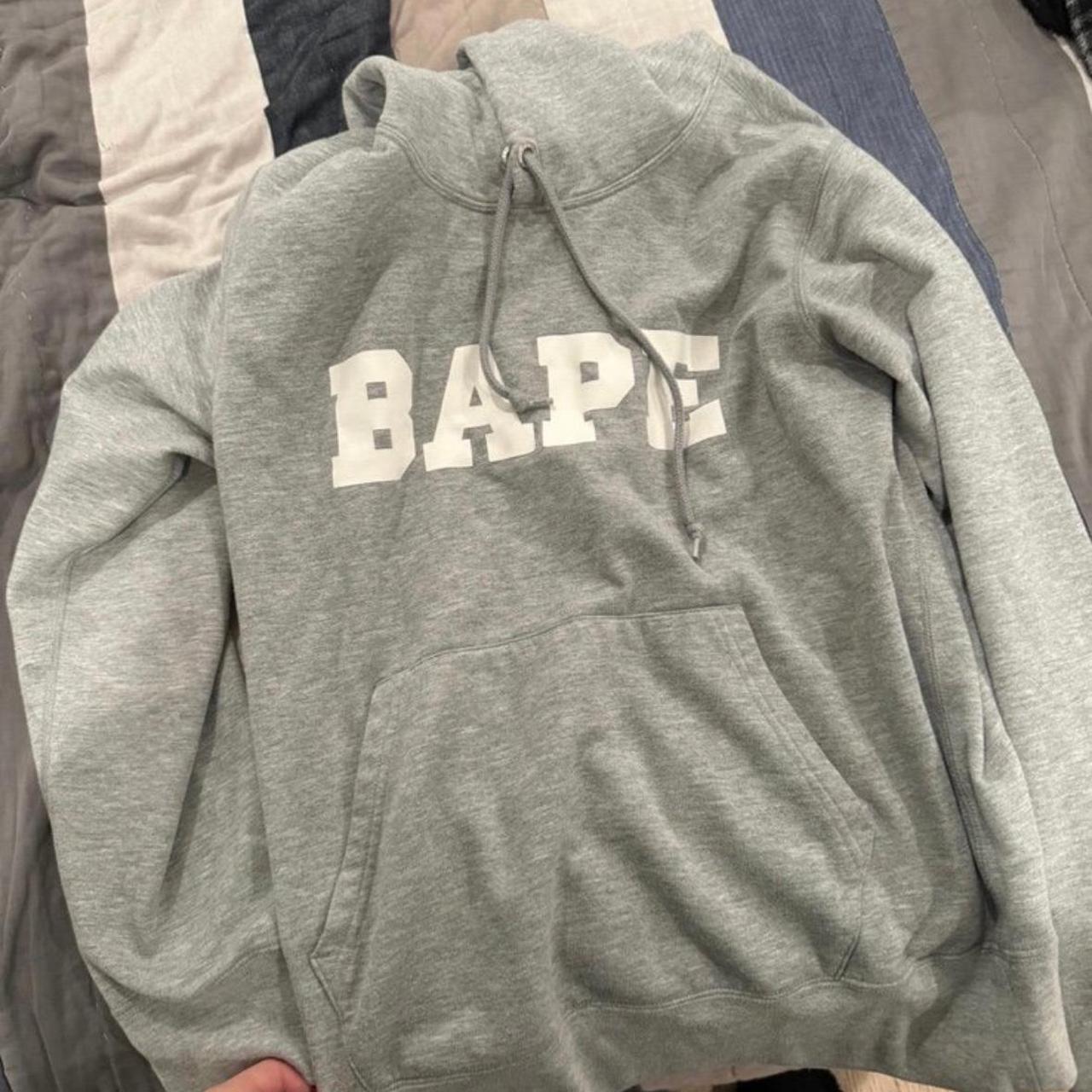 Grey bape hoodie authentic - Depop