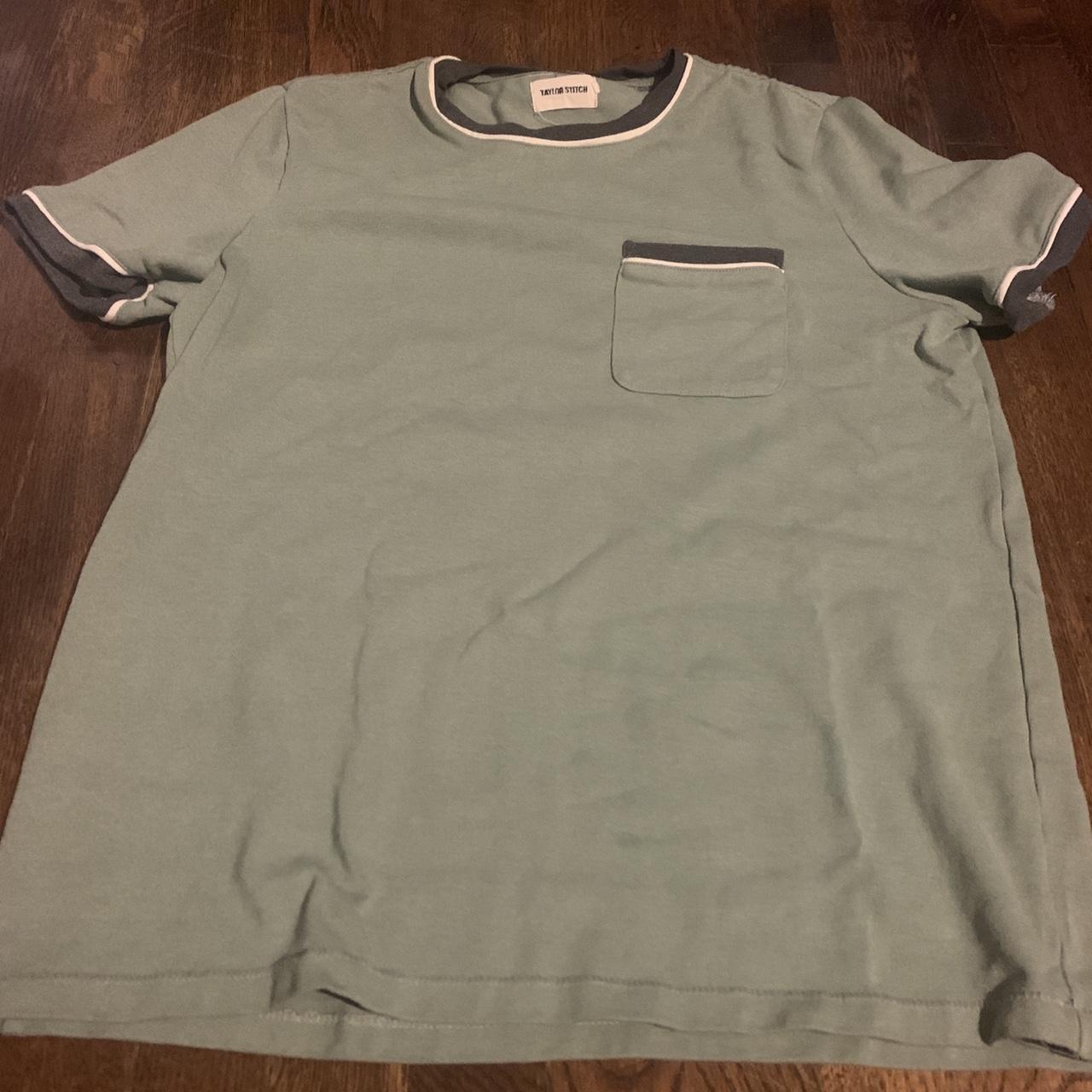 Green ringer tee with pocket, worn a few times - Depop