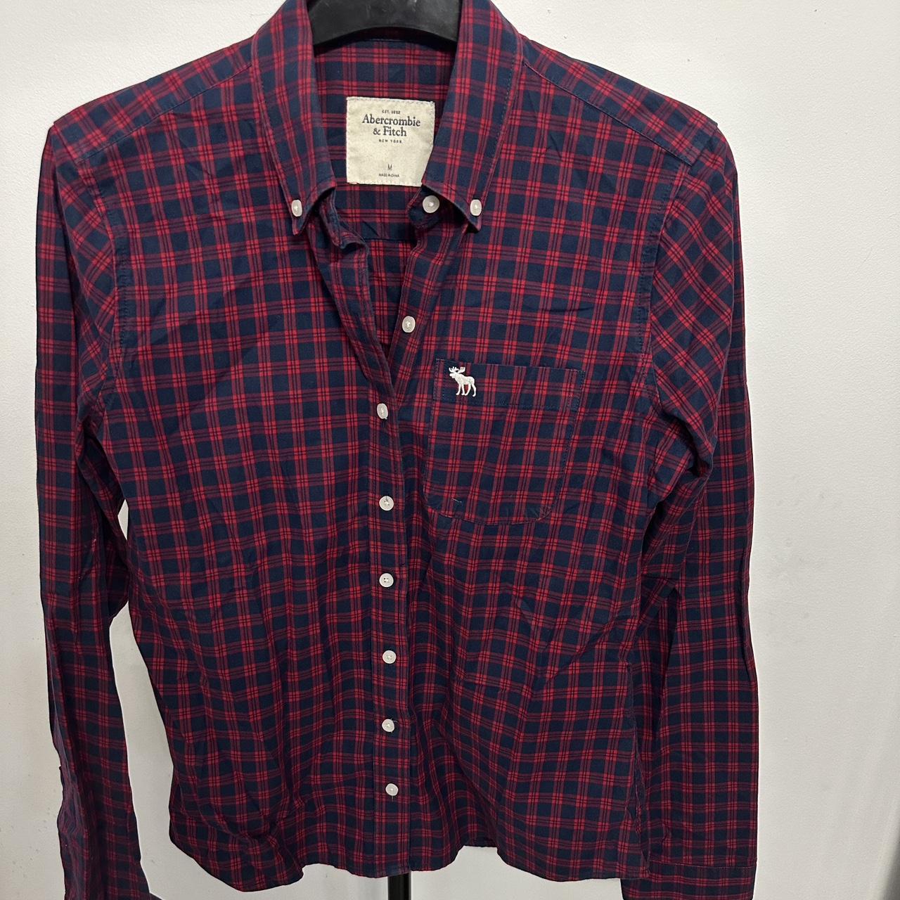 Abercrombie & Fitch red shirt long sleeve woman size... - Depop
