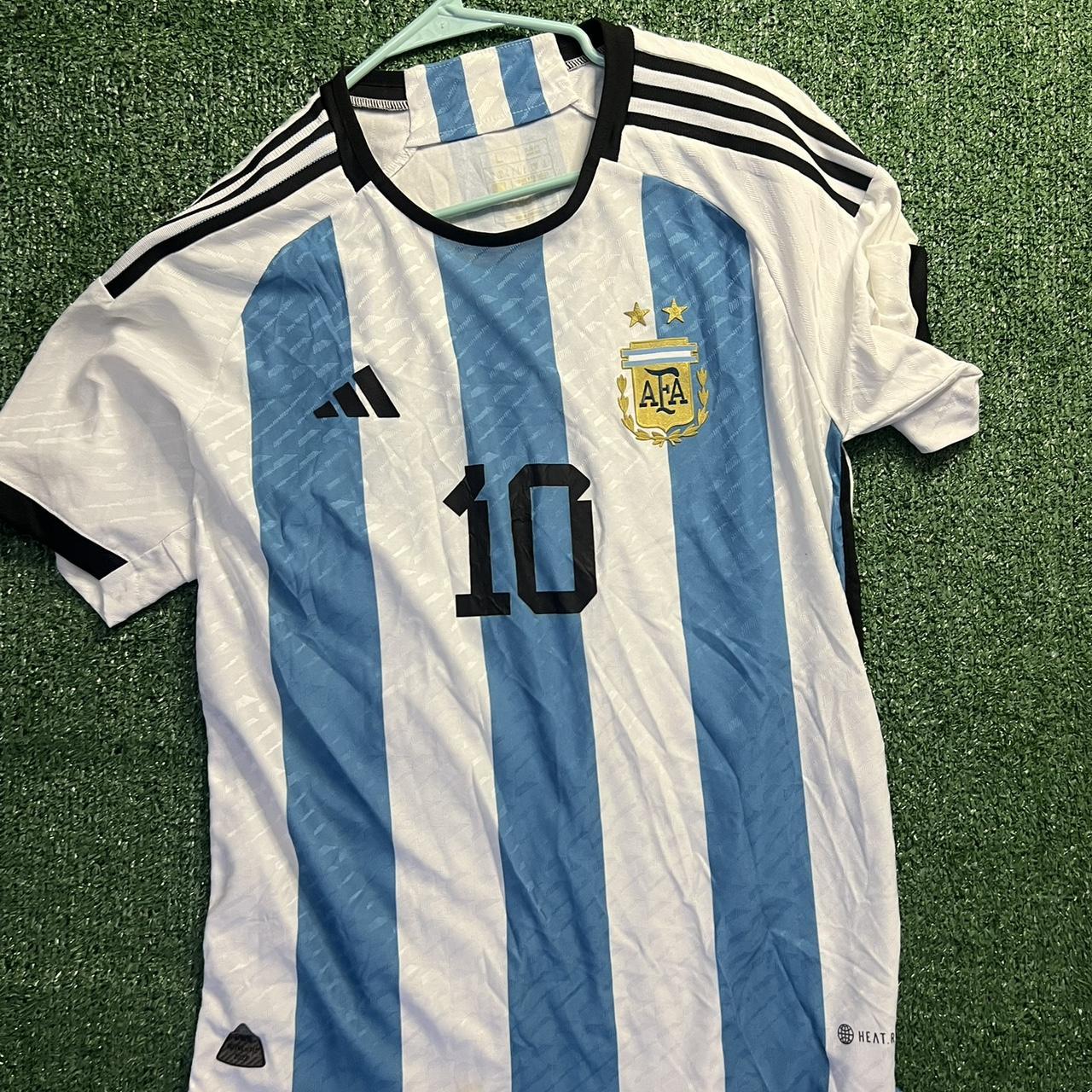 Argentina Lionel Messi 10 white and blue sportswear... | Depop