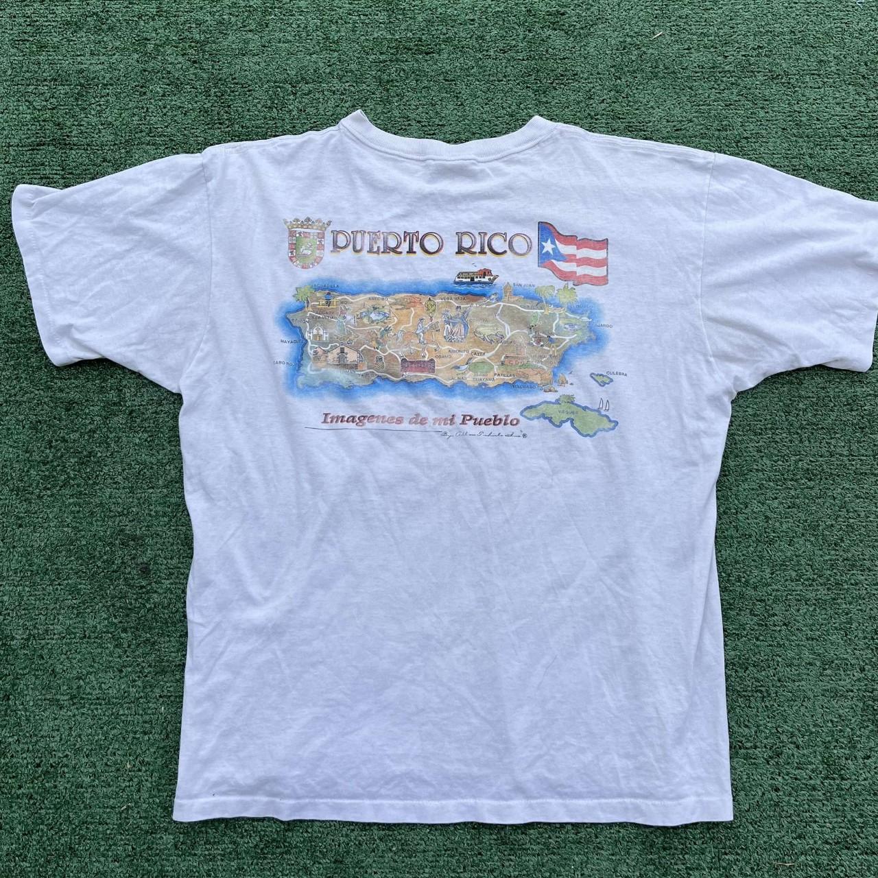 Vintage Puerto Rico Tee: XL Single Stitch Map and... - Depop