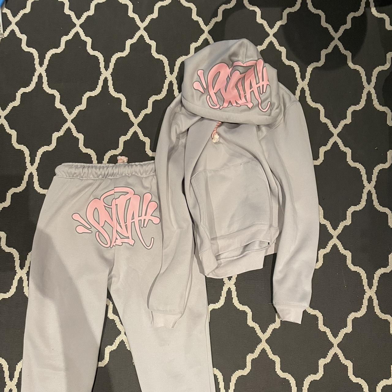 SYNA Gray and Pink Tracksuit🩶🩷 Rapper Central Cee's... - Depop