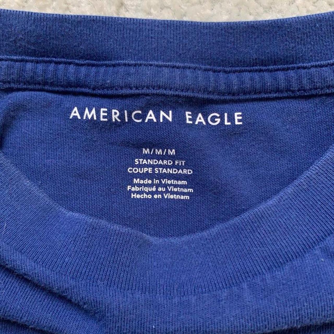 Dark Blue American Eagle USA Long Sleeve with... - Depop