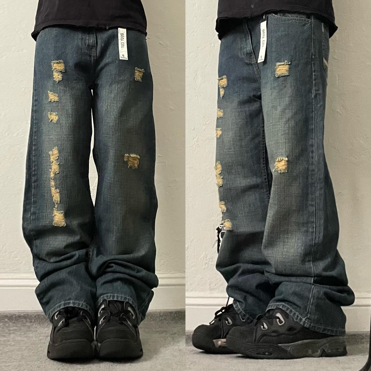 Y2k Grunge Baggy Faded Jeans crazy fade &... - Depop