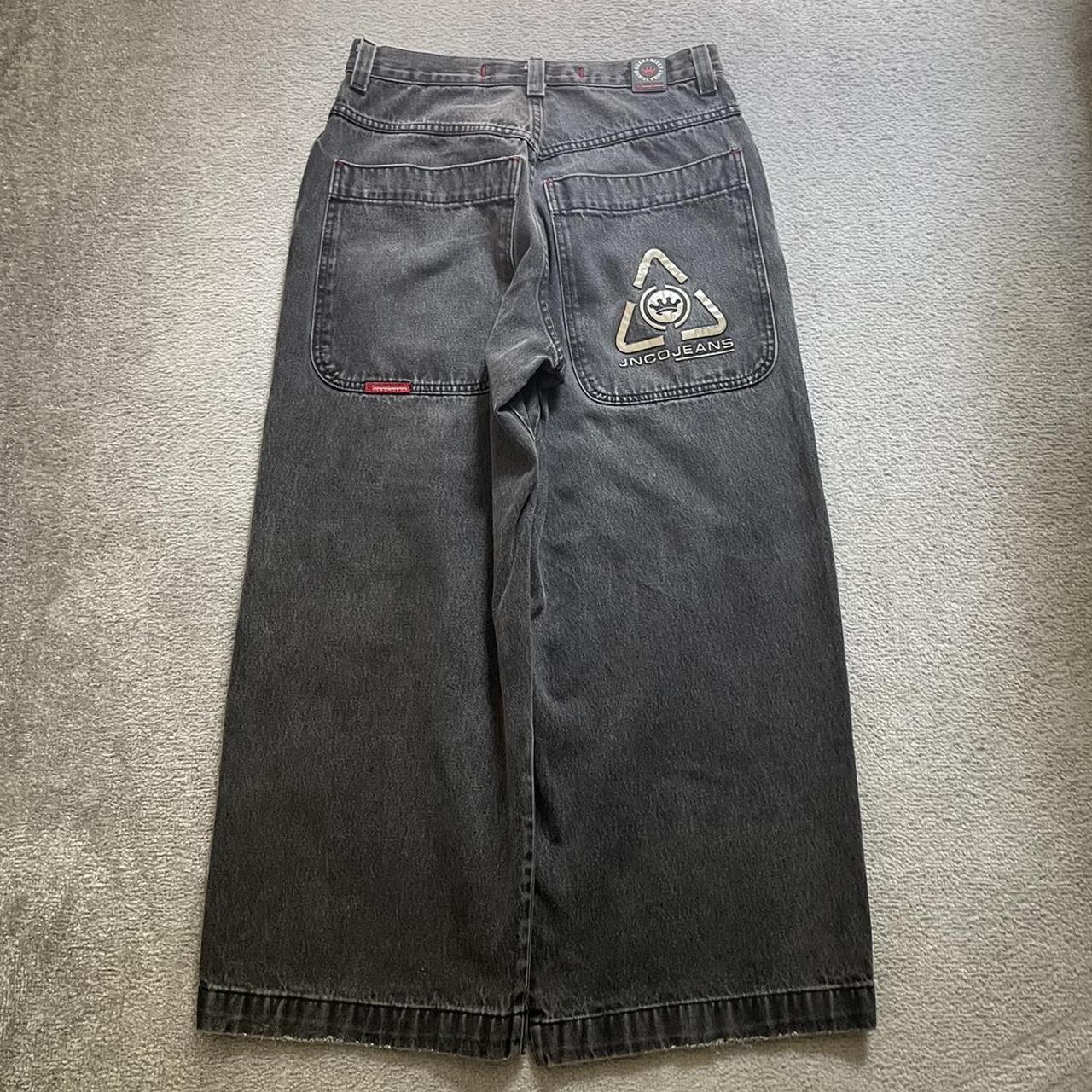 Vintage y2k Jnco jeans 2000s jnco hazard metalic... - Depop