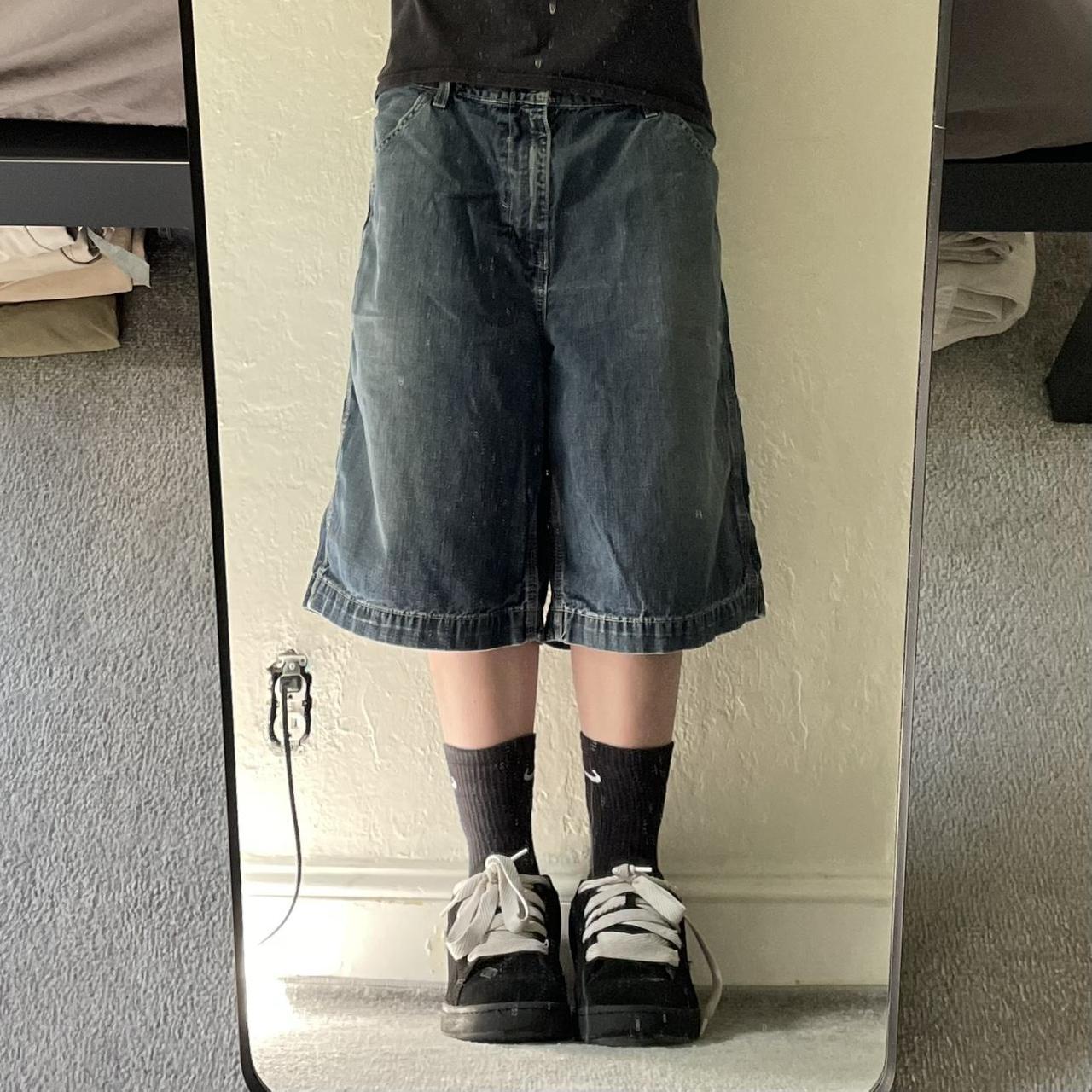 Cyber y2k grunge baggy jorts Size 38 Im six foot... - Depop