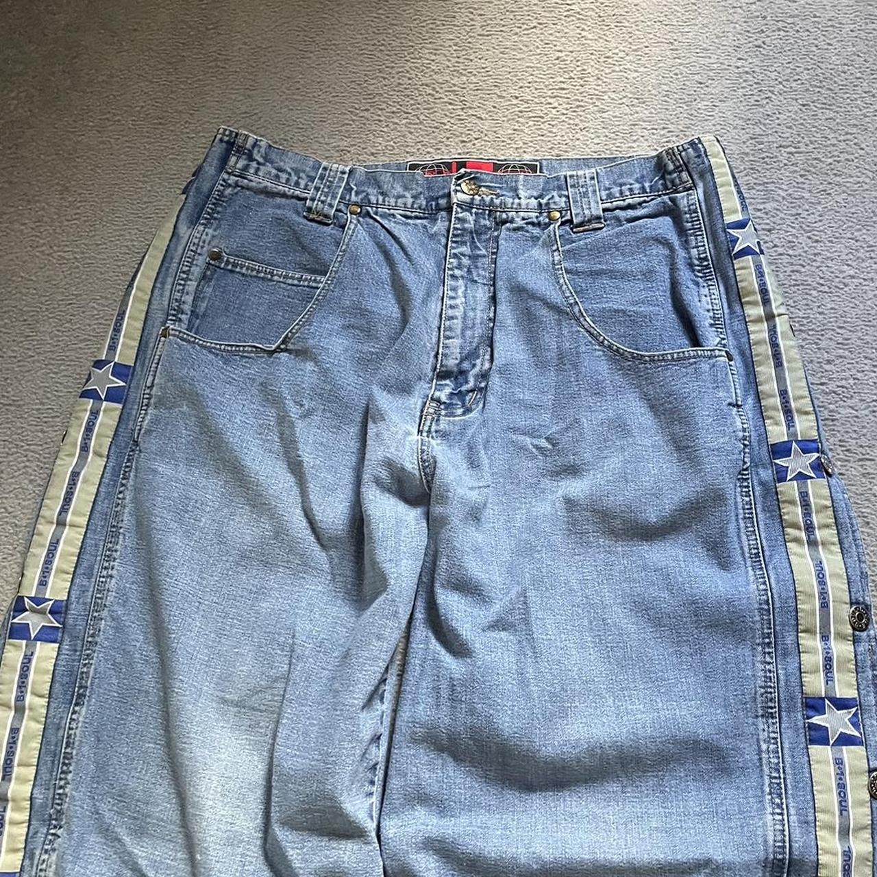 vintage b 1 soul rave wide leg embroidered ... - Depop