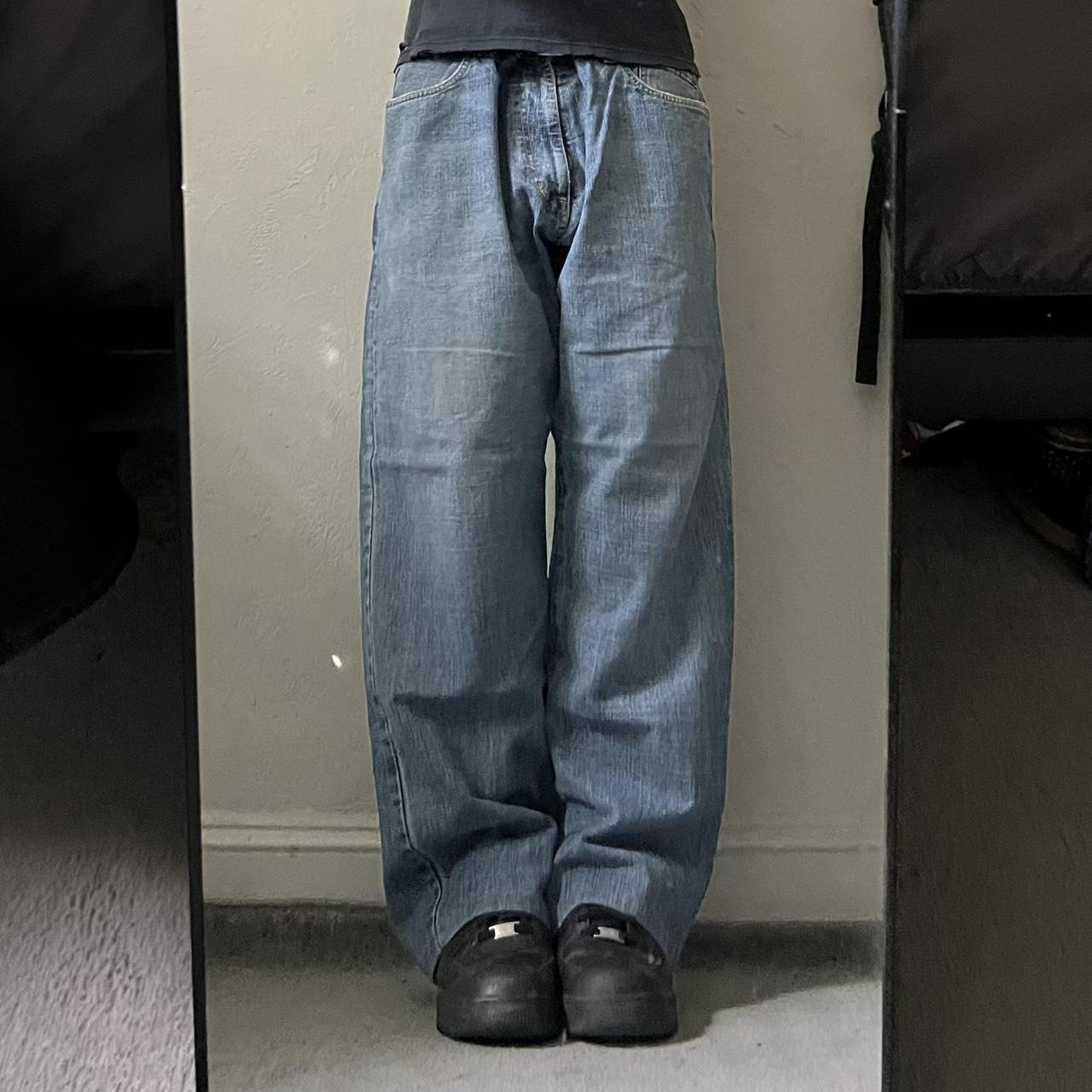 cybery2k grunge baggy jeans 2000s y2k faded skater... | Depop