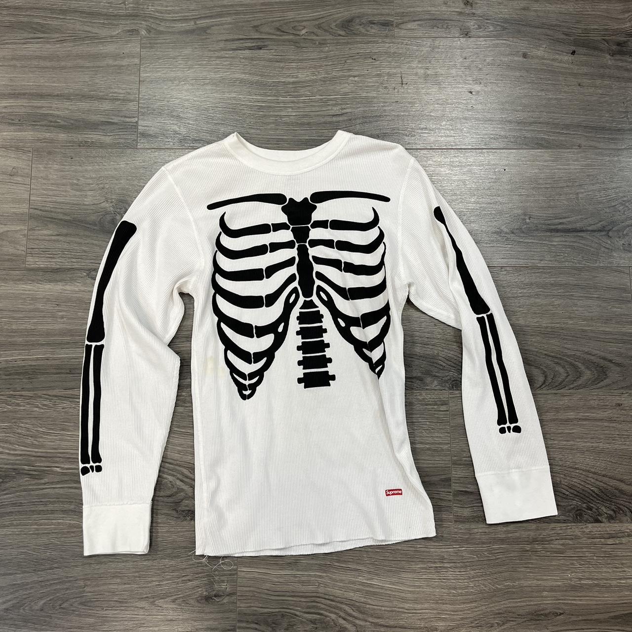 Supreme Hanes Skeleton Thermal White Black #supreme... - Depop