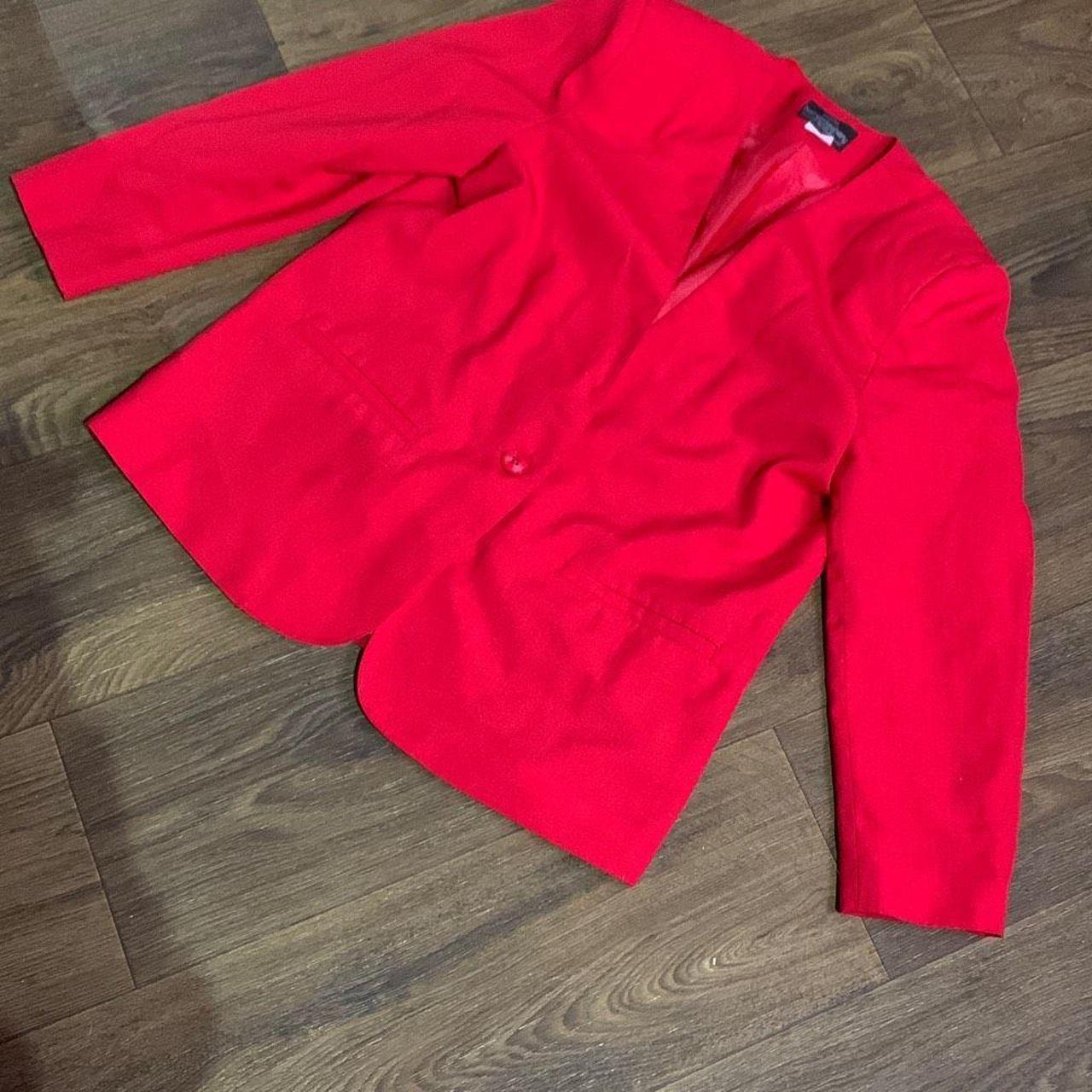 Vintage 90s red blazer jacket. Fully lined. One... - Depop