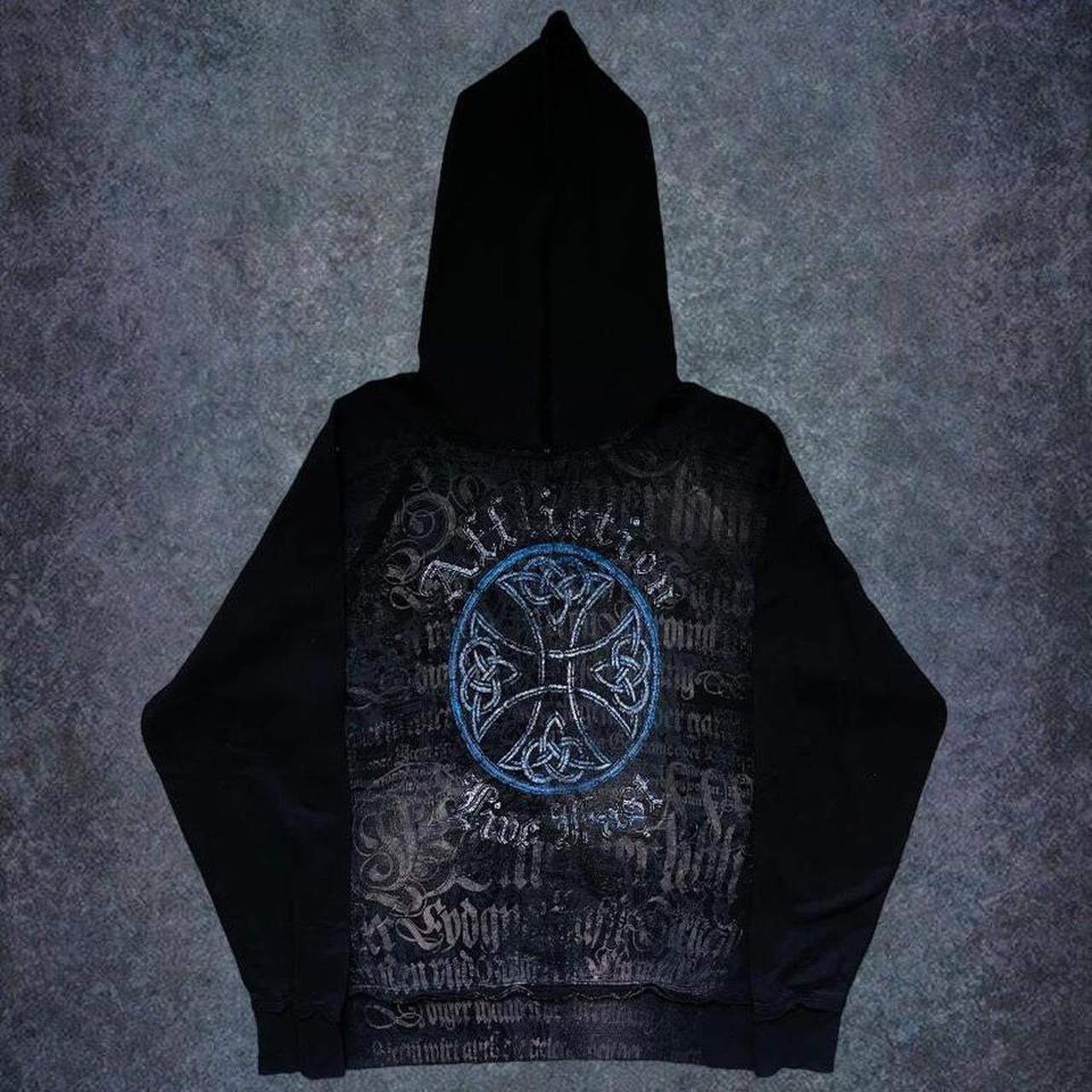 crazy distressed affliction rare y2k sematary type... - Depop