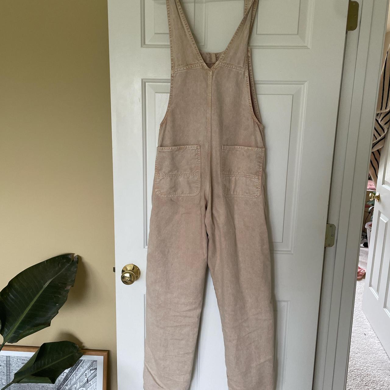 Beige ish Carhartt overalls Size S Only worn a few... - Depop