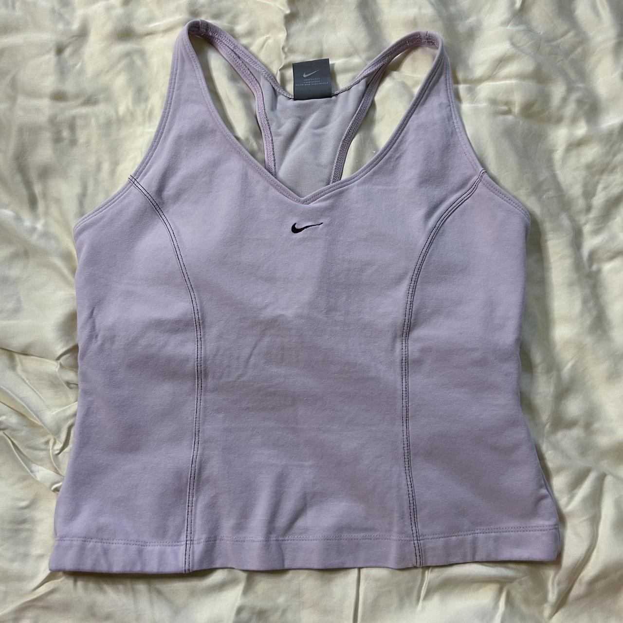 nike lavender workout tank top has a built in bra... - Depop