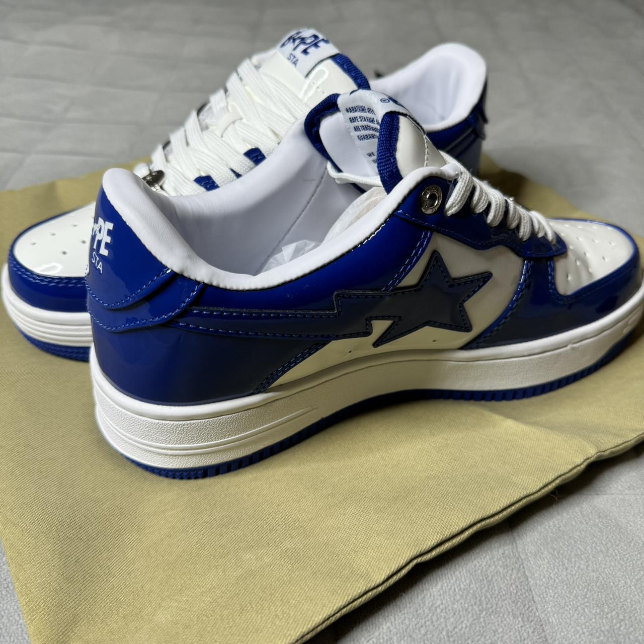 Bape Star🦍 Shoes Blue and white Size 8UK Comes... - Depop