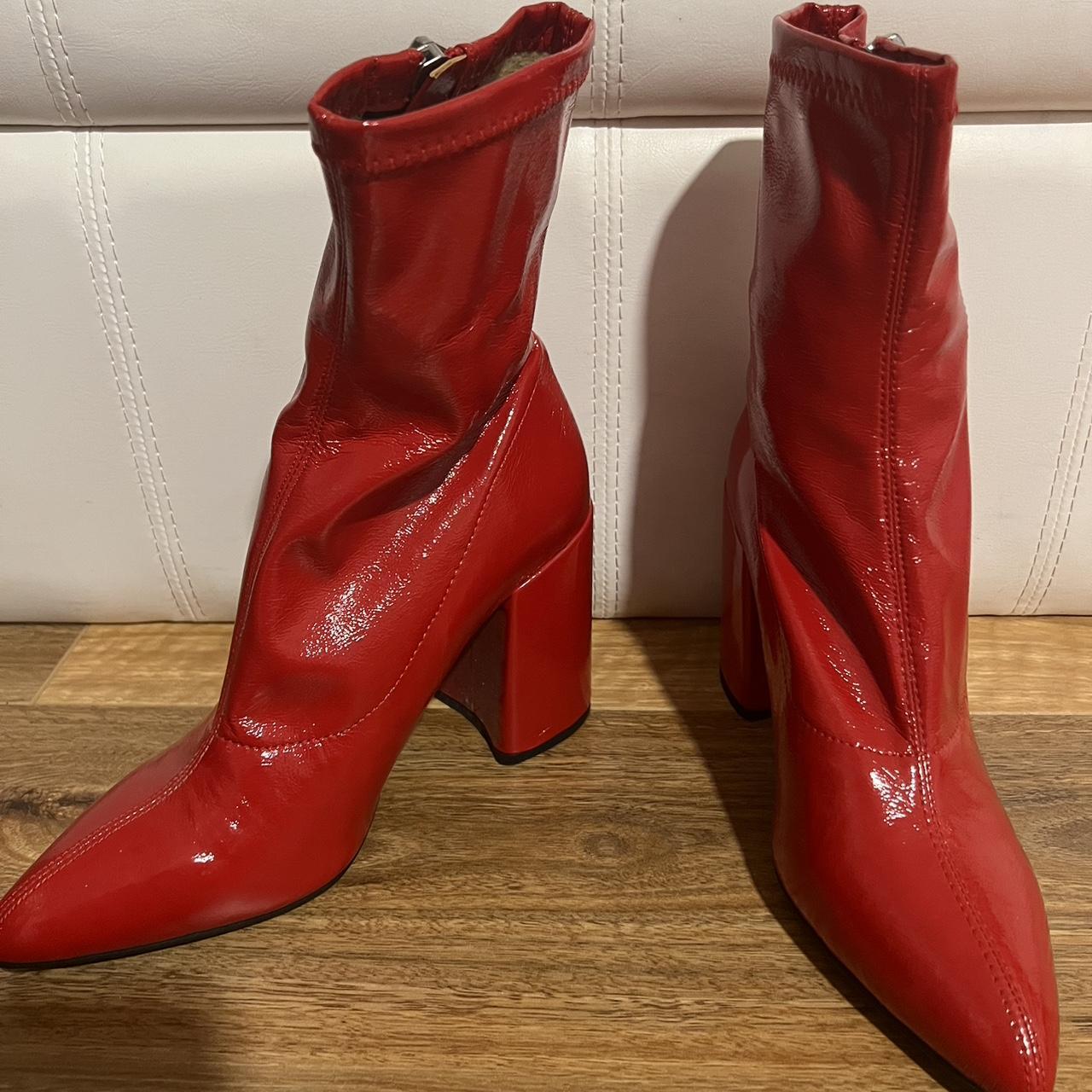 Betts Australia red faux leather boots Au size... - Depop