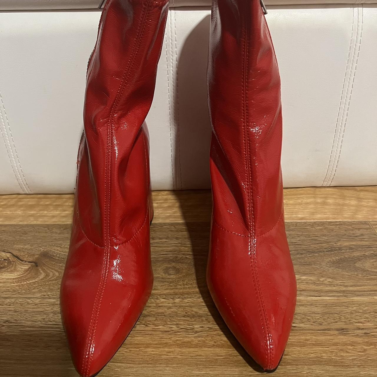 Betts Australia red faux leather boots Au size... - Depop