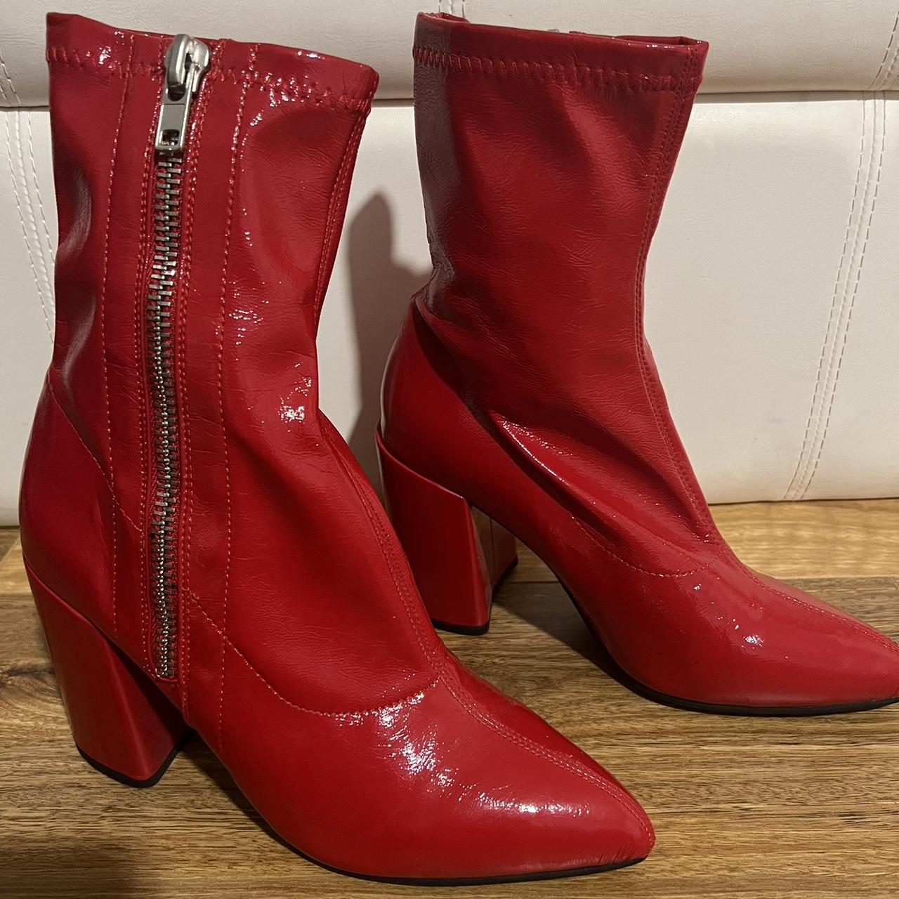 Betts Australia red faux leather boots Au size... - Depop