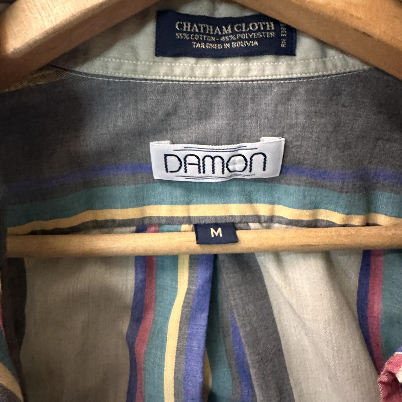 Damon color block stripes button up shirt #colorful... - Depop