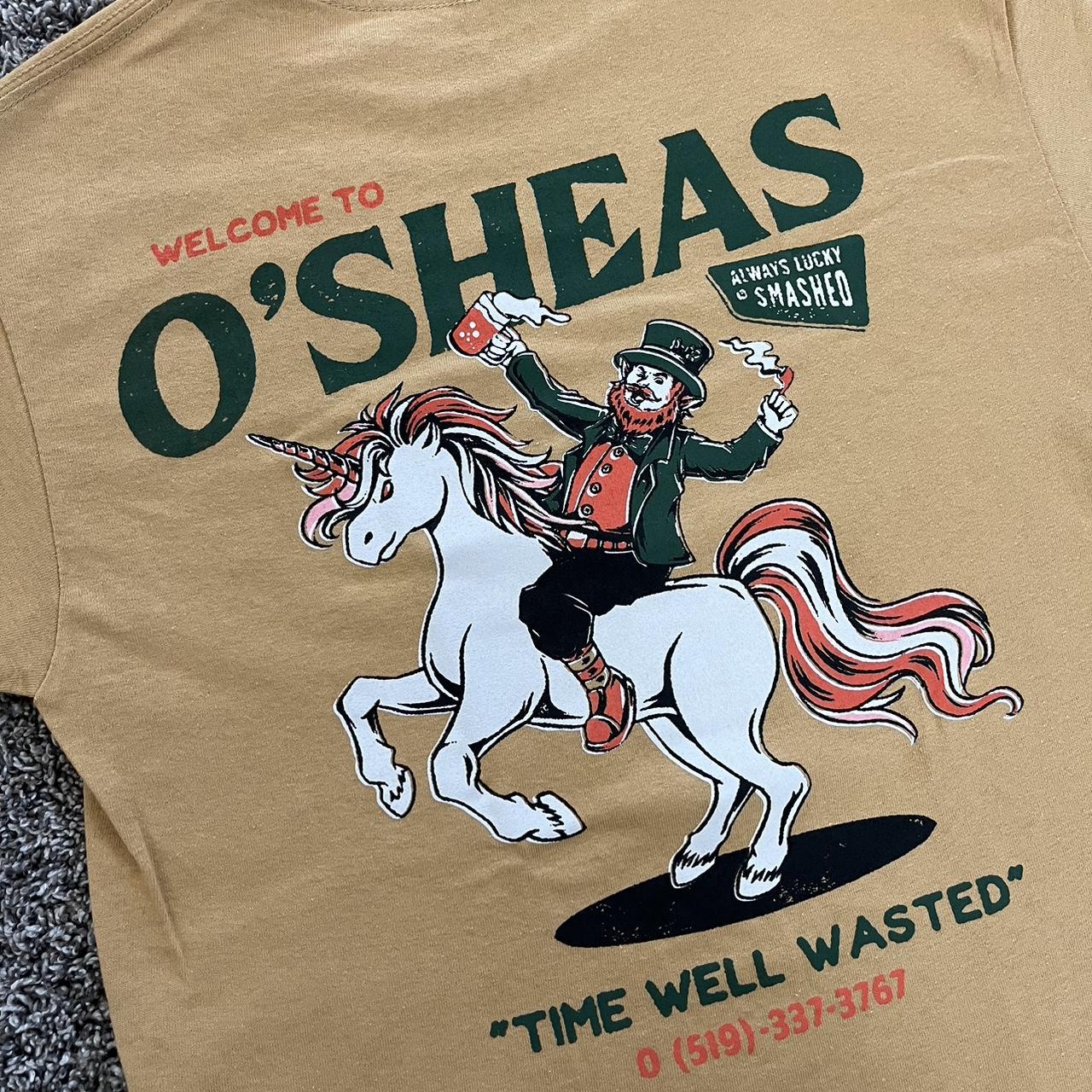 Orange tan O’sheas graphic t shirt - Small -... - Depop